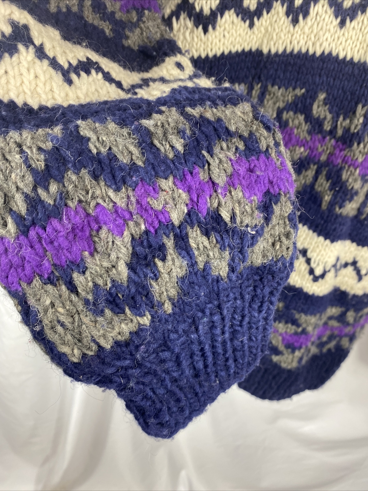 REY WEAR Handmade Knit 100% Wool Sweater Heavy Made in Ecuador Large ...