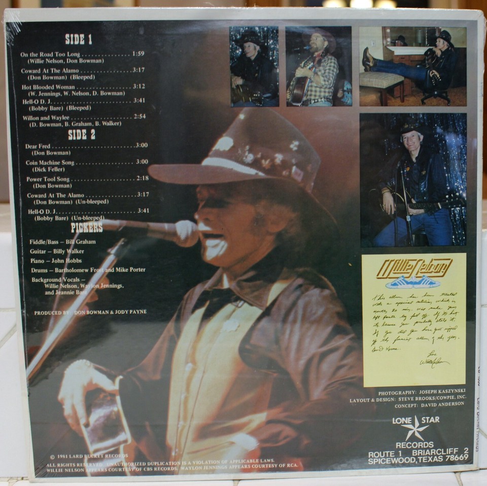 Rare Country LP- Don Bowman- On The Road Too Long-Willie Nelson, Waylon ...