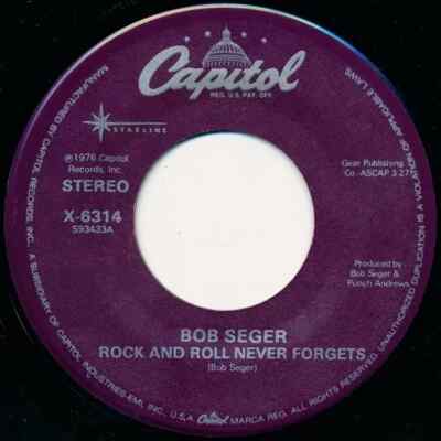 Bob Seger Hollywood Nights / Rock And Roll Never Forgets Vinyl Single ...