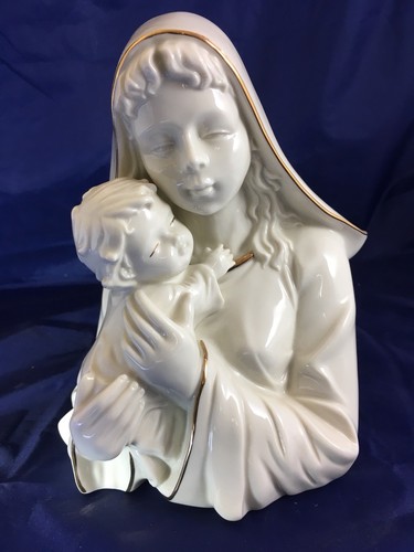 Virgin Mary Figurine Holding Baby Jesus Distinctively Lefton 2001 8" | eBay
