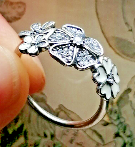 retired Pandora flower ring 925 sterling silver size 6.5 / 54 | eBay