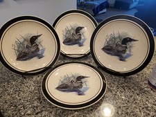 Loon Lake Folkcraft Stoneware Dinner Plates by Scotty Z Set of 4 for ...