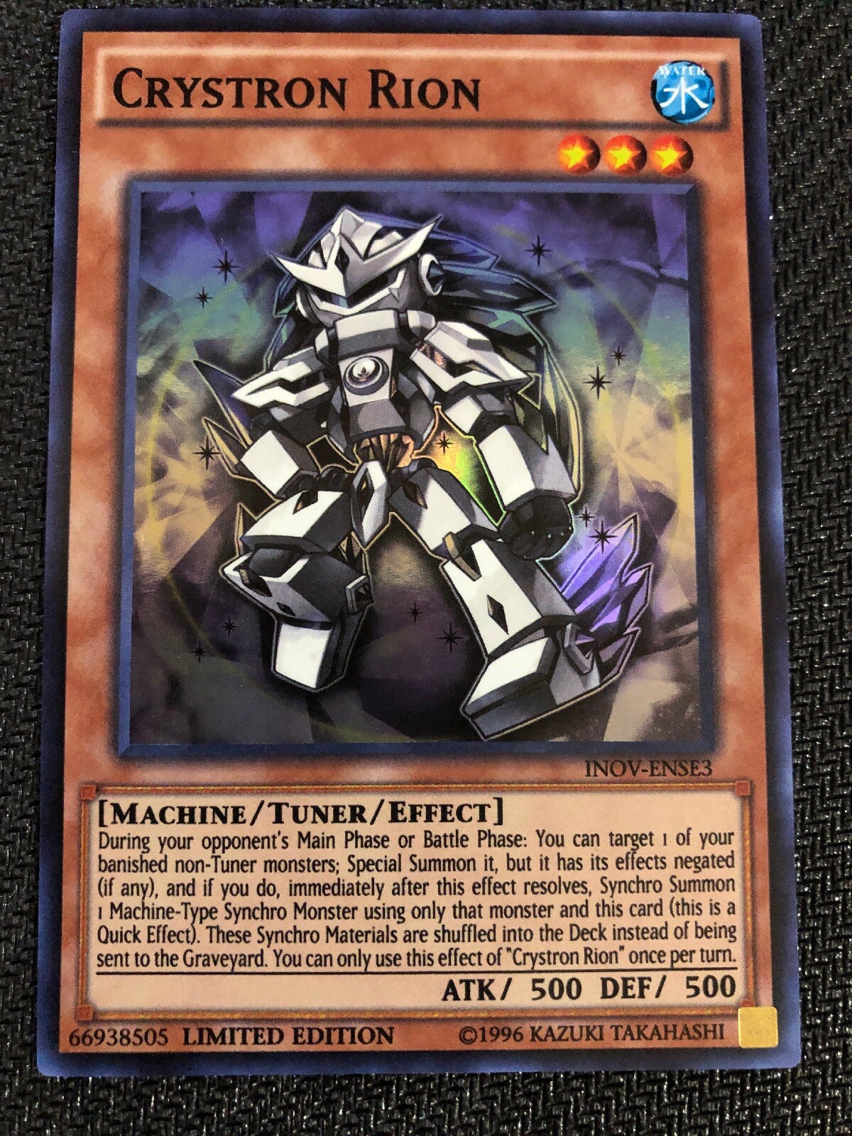 Yugioh! Crystron Rion - INOV-ENSE3 - Super Rare - Limited Edition Near ...