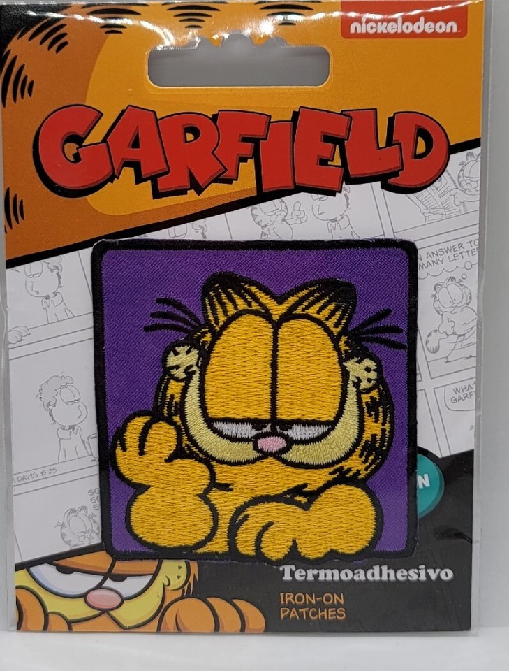 Garfield Comic Nickelodeon Square Purple Garfield Smiling Patch New ...