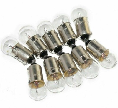 10 Pack Parking / Turn Pilot Speedo Meter Bulbs 12 Volt 3.4W Ba9s11 ...