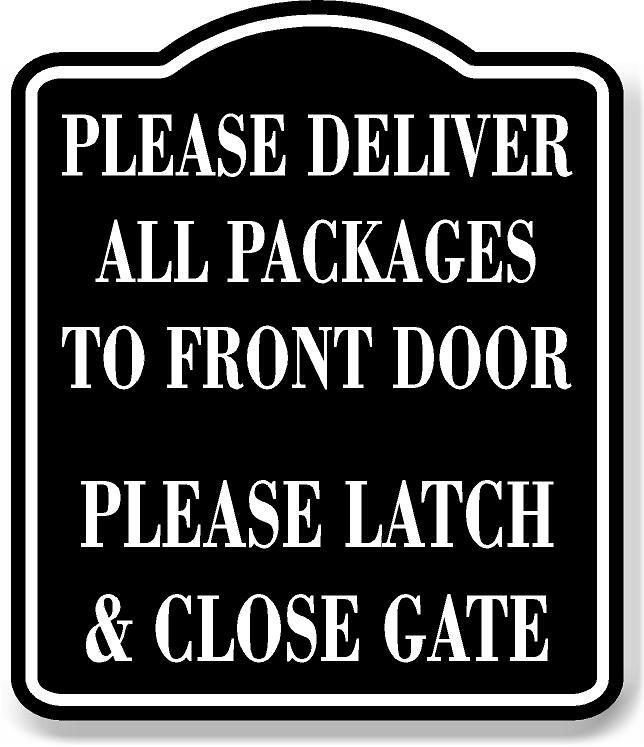 Please Deliver All Package Front Latch Close Gate BLACK Aluminum ...