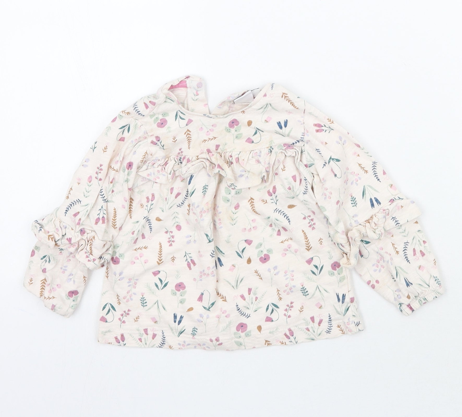 Mini Club Baby Beige Floral Cotton Blend T-Shirt Size 9-12 Months | eBay UK