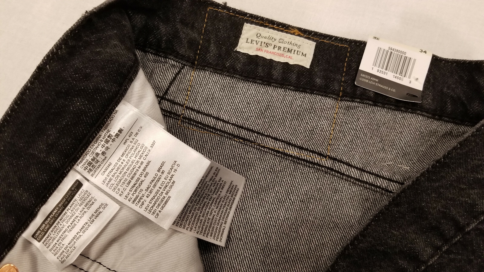 Levis Mens Lo-Ball Stack Tapered Slim Fit Knee Rip Stretch Jeans -34 ...