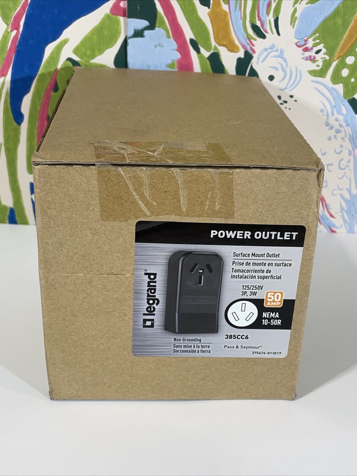 BOX LOT OF 6 Legrand 125/250V 3P 3W 50a Surface Mount Power Outlet 385 ...