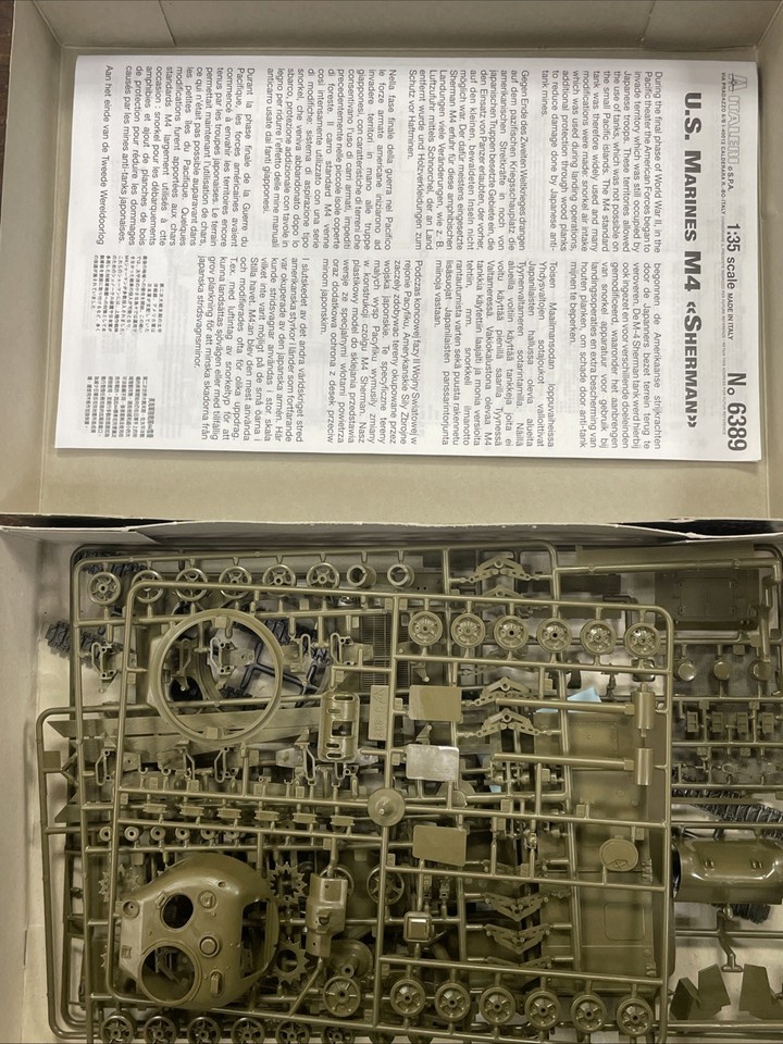 US Marines M4 Sherman - Italeri 1/35 Scale Unassembled Kit#6389 | eBay