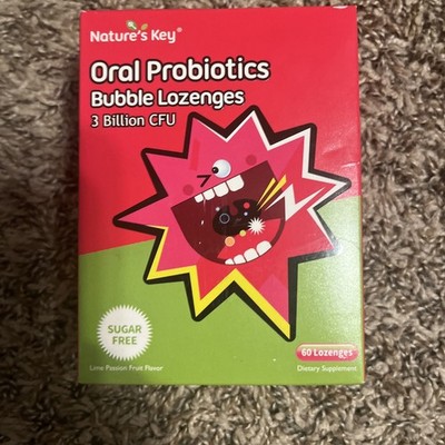 Nature's Key Oral Probiotic Bubble lozenges 3 Billion CFU Probiotics 60 ...