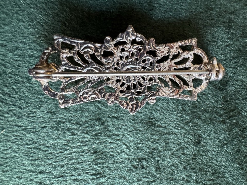 Vintage Silver Tone Filigree Scroll Design Small Pin Brooch | eBay