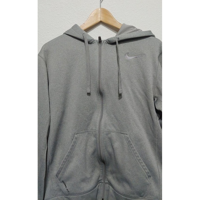 Nike Mens Medium Gray Therma Fit Full Zip Hoodie Sweatshirt Jacket Athletic Gear | eBay