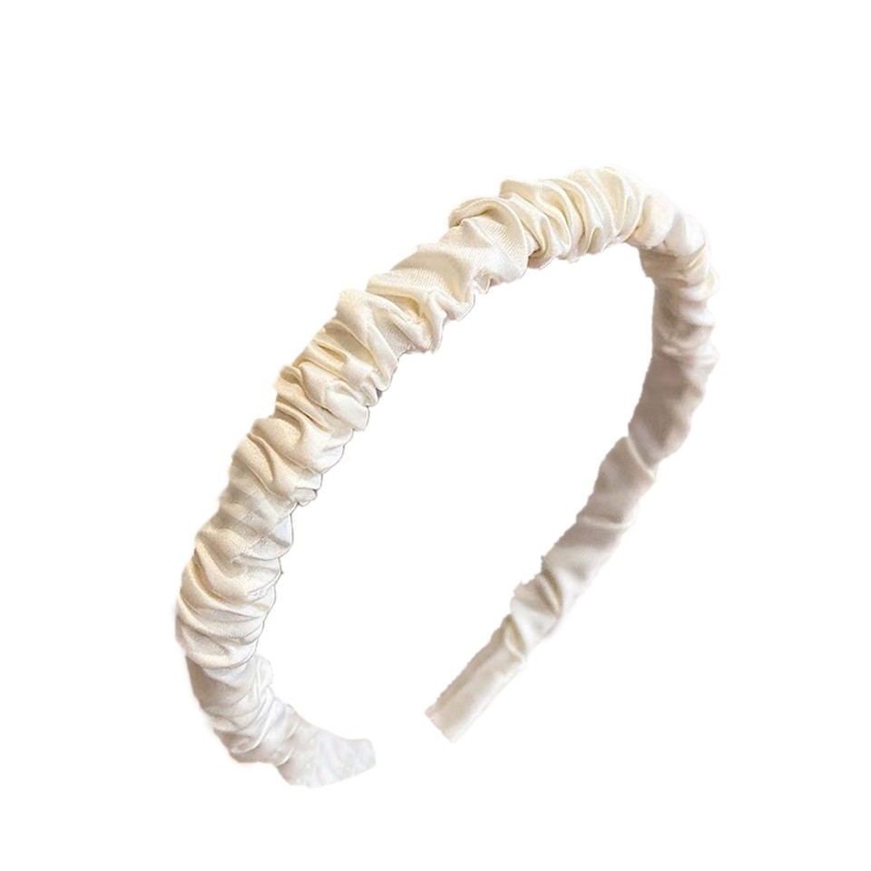 Ruched Hair Band Satin Pleated Headbands Ruffled Hair Hoop Fashionable ...