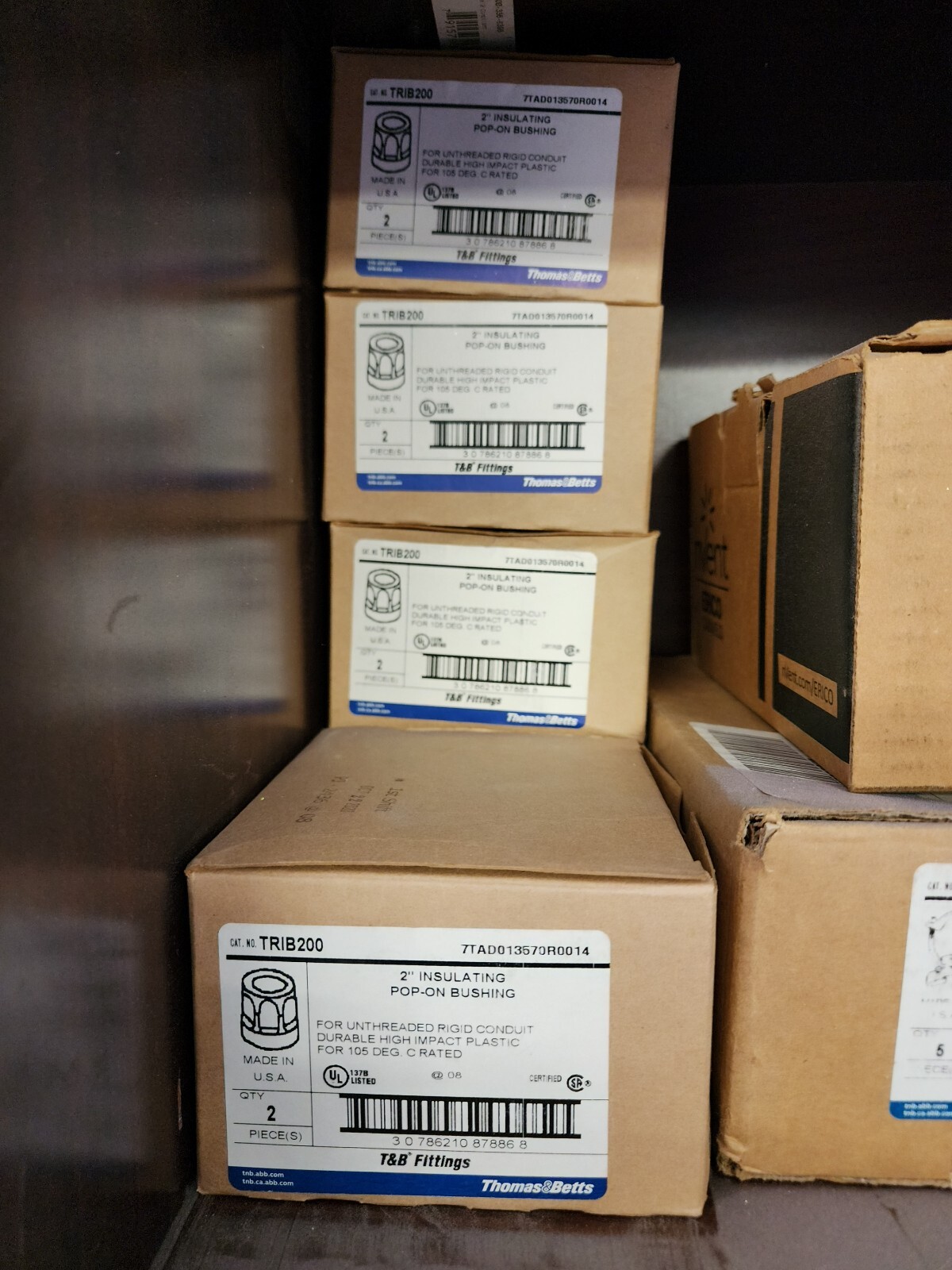 T&B FITTING, TRIB200, 2" INSULATING POP-ON BUSHING, BLUE PRICE PER EACH ...