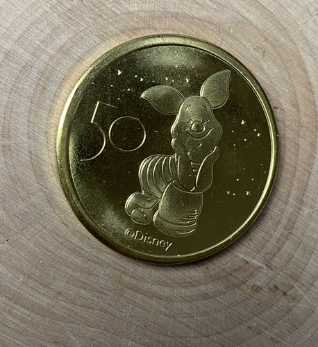 Disney parks 50th anniversary gold coin piglet -new | eBay