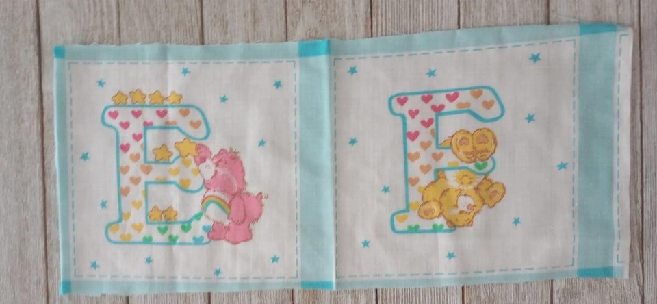 care bears letter monogram fun fabric E F piece 5 x 5 inch crafts 2 ...