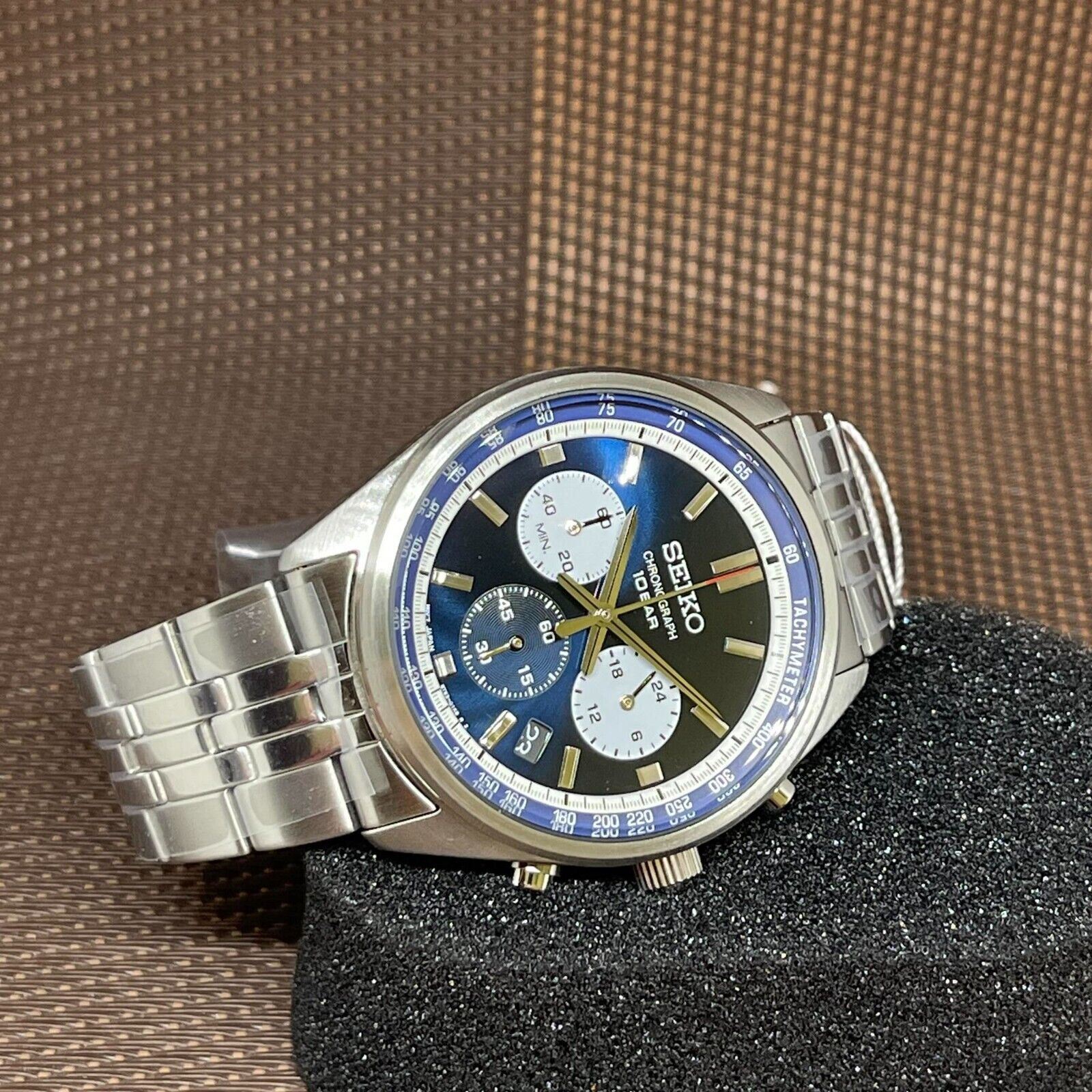 Seiko Chronograph SSB427P1 Quartz Stainless Steel Blue Dial Analog Men ...