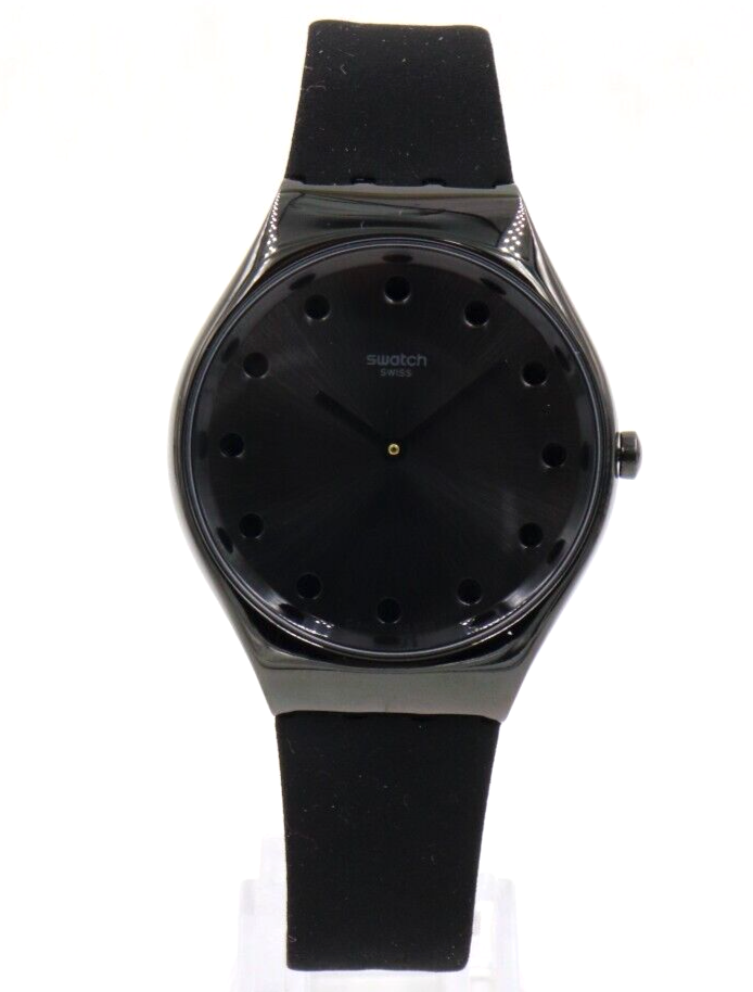 New Swiss Swatch Irony Skin DARK SPARK Nubuck Leather Women Watch 38mm ...