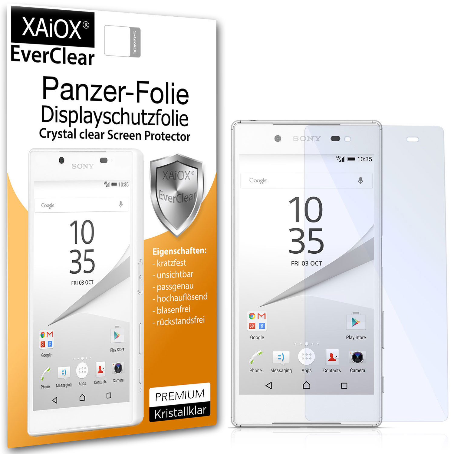 1 x Panzerfolie für Sony Xperia Z5 Display Schutzfolie Anti-Shock Klar ...