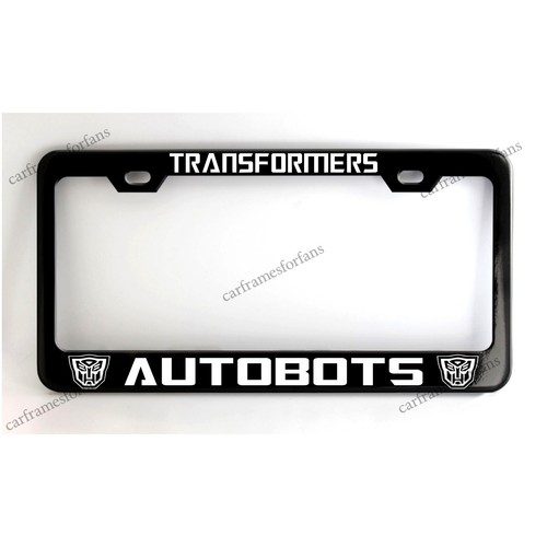 TRANSFORMERS AUTOBOTS Black Powder Coated Metal License Plate Frame | eBay