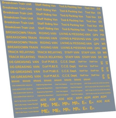 Railtec 4MM-2978 Breakdown Letters Numbers Yellow Early BR Decals OO ...