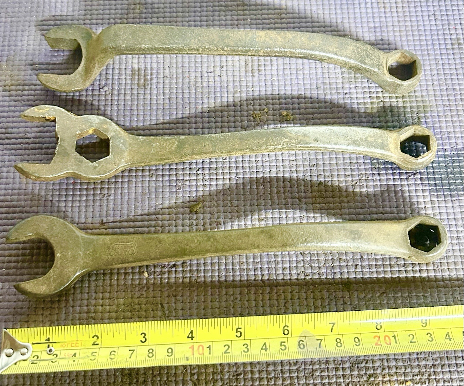 RARE LOT SET OF 3 FORD WRENCH SCRIPT ANTIQUE CAR TOOL MODEL OPEN A ...