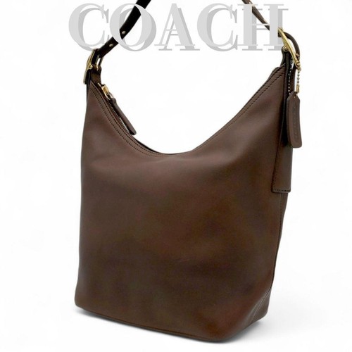 Vintage Old COACH 9823 Duffle Bucket Bag/One Shoulder Bag -Dark Brown ...