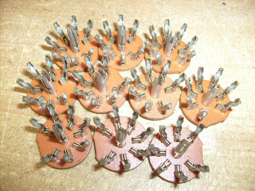 10 lot NOS MALE PLUG SOCKET 8 PIN PHENOLIC f/ HAM RADIO TUBE PROJECTS ...
