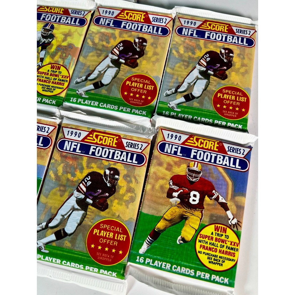1990 Score NFL Football Series 2 Factory Trading Card Wax (9 Lot Packs ...