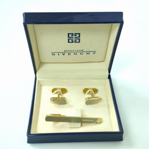 Givenchy Cufflinks Tie Pin Set Silver Gold Color | eBay
