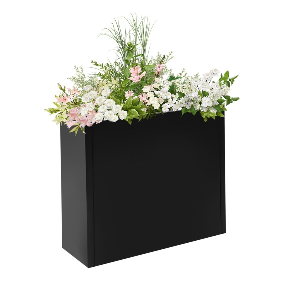 Outdoor Planter Box 24"Tall Rectangular Flower Planter Box Metal Large ...