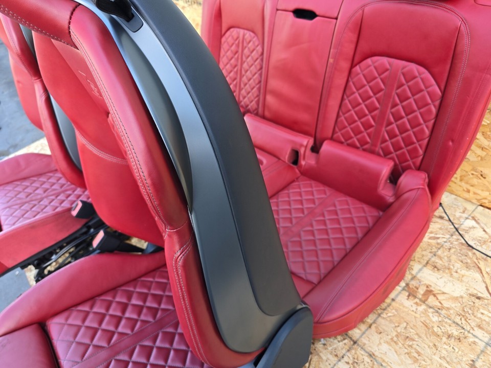 LEATHER SEAT SEATS SET FRONT/REAR RED COLOR 40K 18-23 AUDI A5 S5 RS5 B9 ...