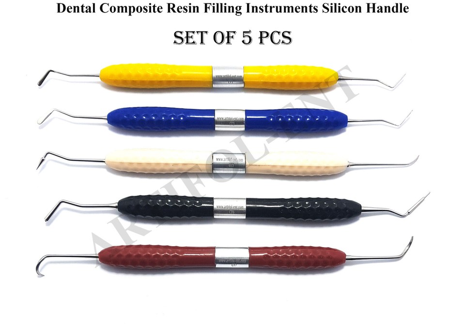 Dental Composite Resin Filling Instrument Double Ended Silicon Handle 5 ...