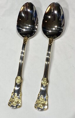2 Royal Albert Old Country Roses Teaspoons Gold Accent | eBay