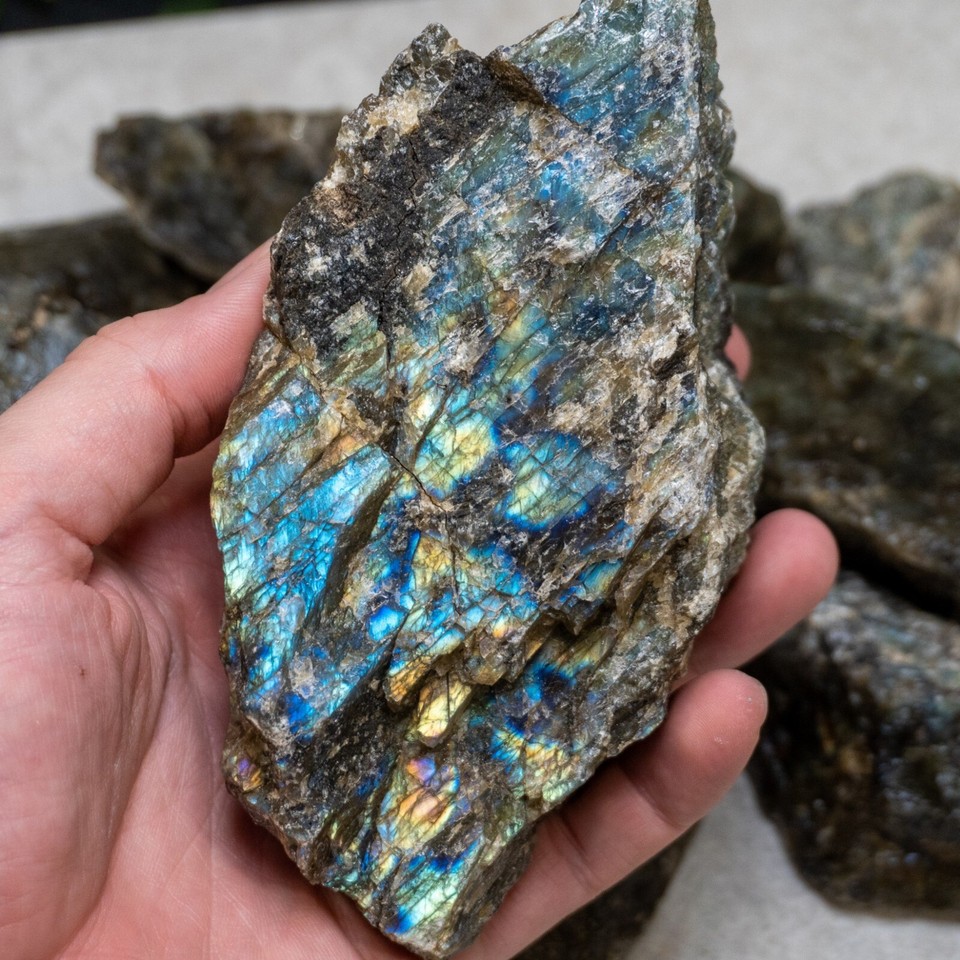 Natural Labradorite Rectangular Wall Mirror / Bathroom Mirror / Living ...