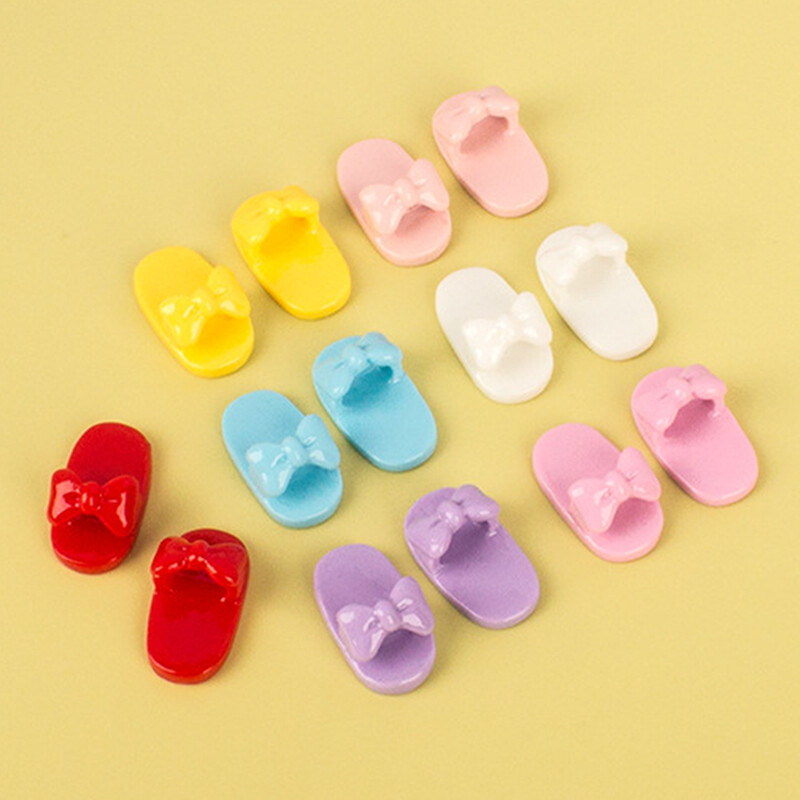 10Pcs Dollhouse Miniature Accessories Simulation Bow Slippers Model ...
