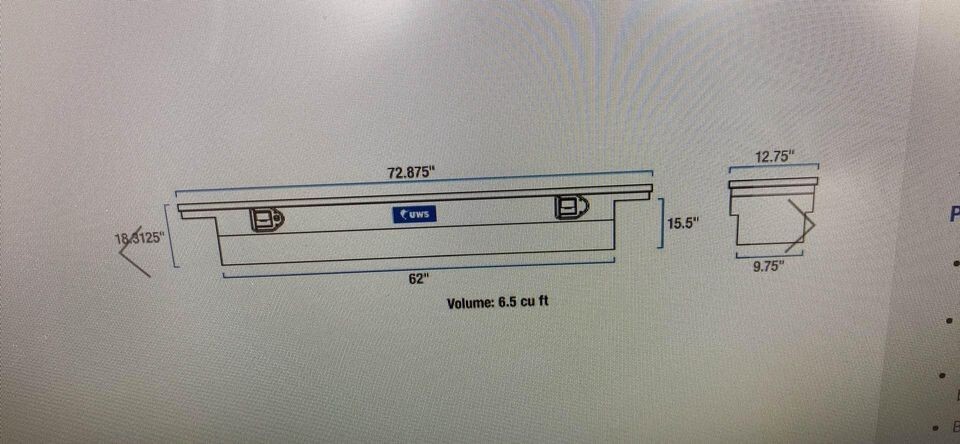 Truck Bed Rail-To-Rail Tool Box-Slim Line Series Single Lid Crossover ...