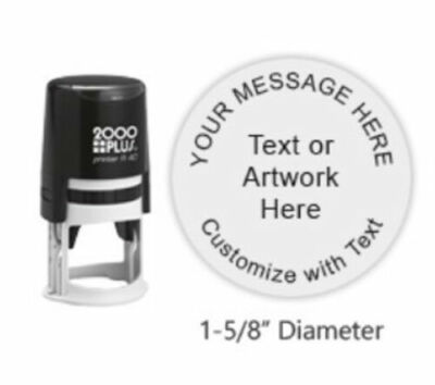 Custom Round Text / Logo Self Ink Stamp Cosco 2000 Plus Printer R40 ...