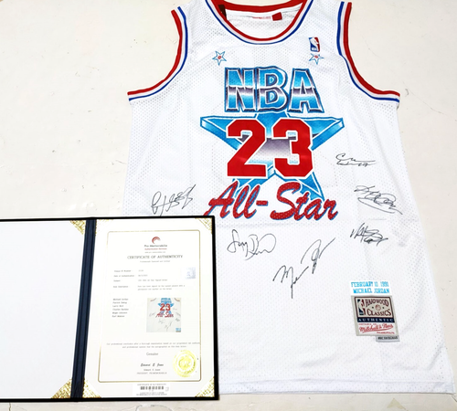 NBA 1991 ALL STAR 6 Player Michael Jordan original hand autographed ...