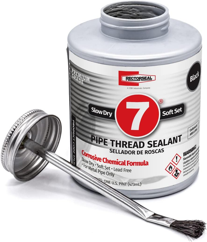 17432 No. 7 Pipe Thread Sealant, 1 Pint Brush Top Can, Black ...
