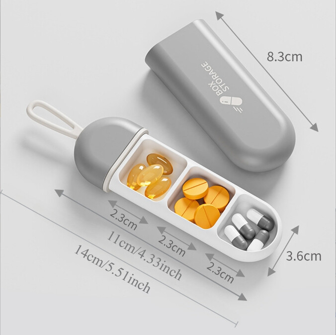 Mini Portable one-day sealed medicine box, travel plastic compartment ...