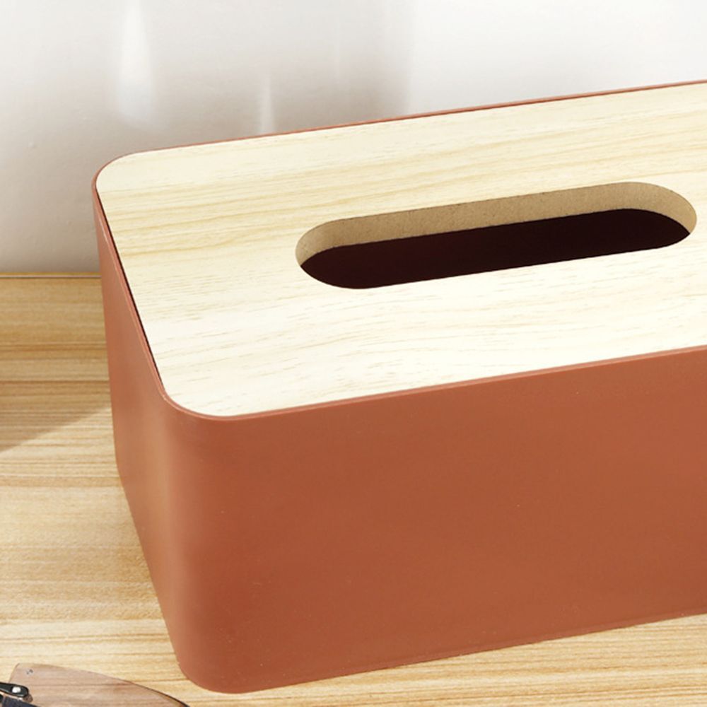 Wooden Desktop Tissue Boxes Paper Storage Case Table Decoration Tissue ...