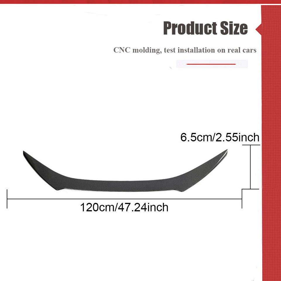 REAL CARBON Rear Trunk Spoiler High kick Wing Fit For Lexus RC F RCF ...