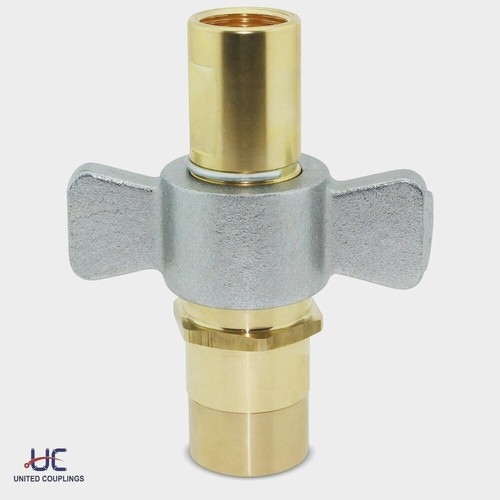 1 inch Brass Wet Line Wing Nut Hydraulic Screw Coupler / Coupling Set ...