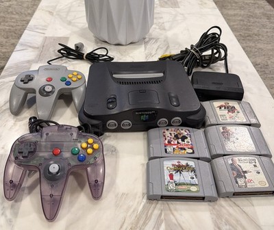 Nintendo 64 N64 Console Bundle w/ 2 OEM Controllers & 6 Games Tested ...