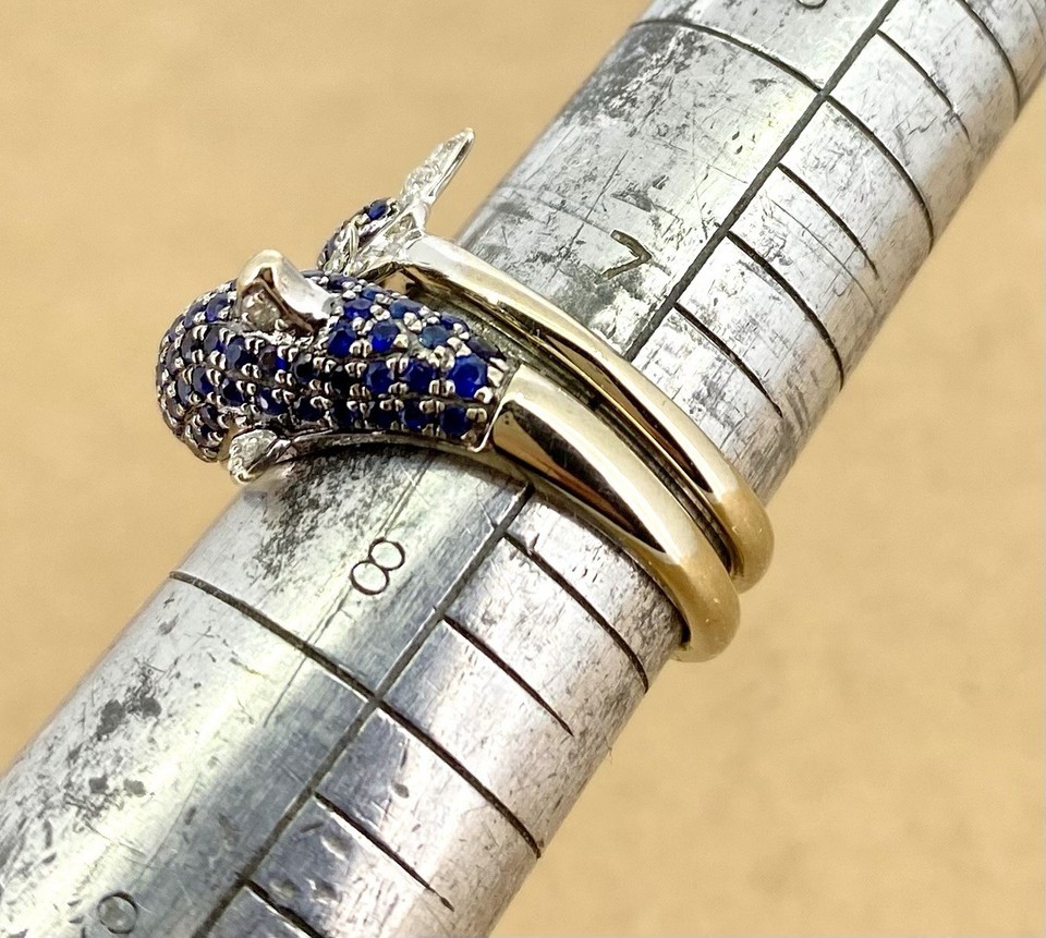 Effy Seaside 14K White Gold Blue Sapphire & Diamond Dolphin Ring | eBay