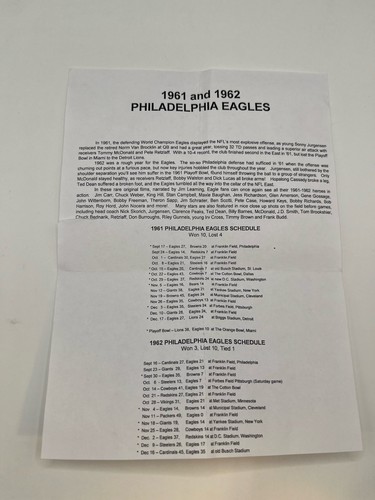 1961 & 1962 Philadelphia Eagles Season Highlights Original Copy DVD | eBay