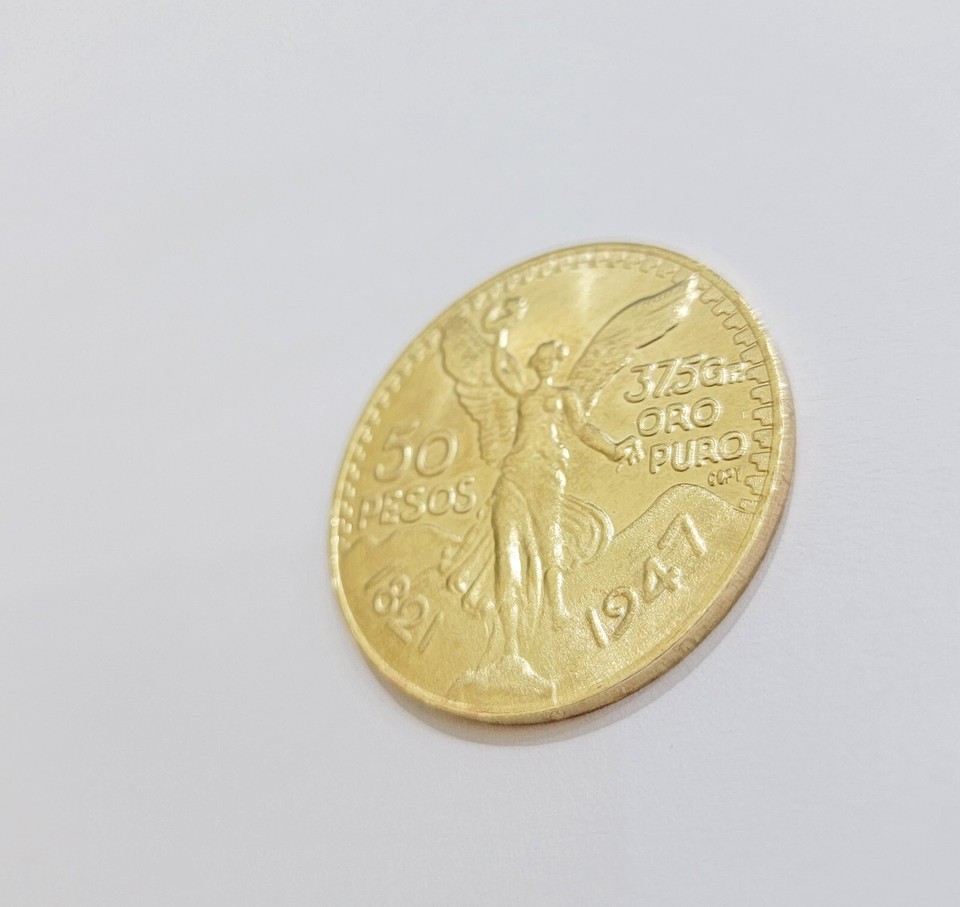 Centenario Coin Custom Solid Yellow 10k Gold 50 Pesos 1947 Mexico ...