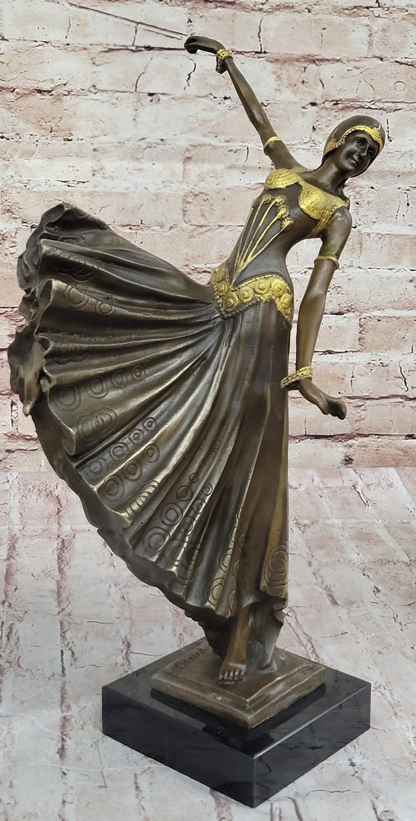 Real Bronze Chiparus Dancer Sculpture: Detailed Art Deco/Nouveau Home ...